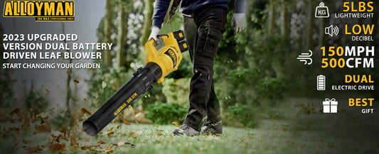Alloyman 40V Cordless Leaf Blower - Dual Battery Powered